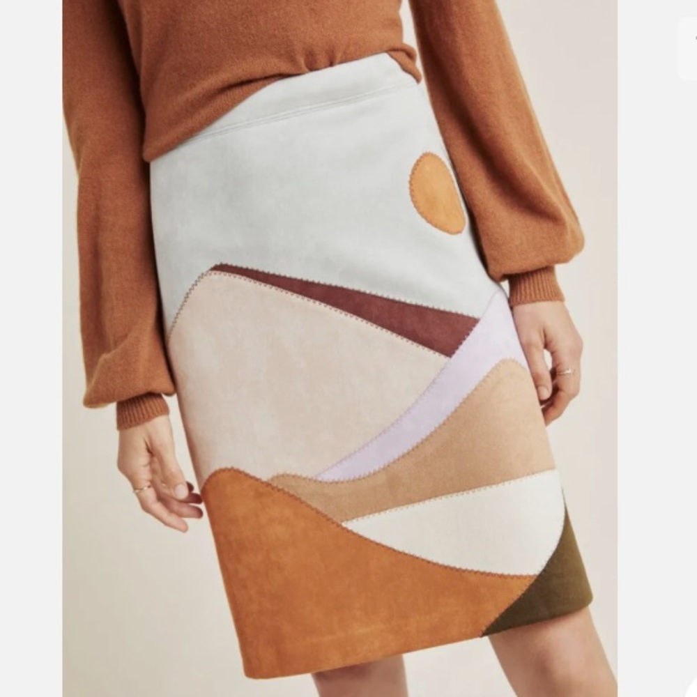 Anthropologie Mirage Patchwork Pencil Skirt Desert Br… - Gem